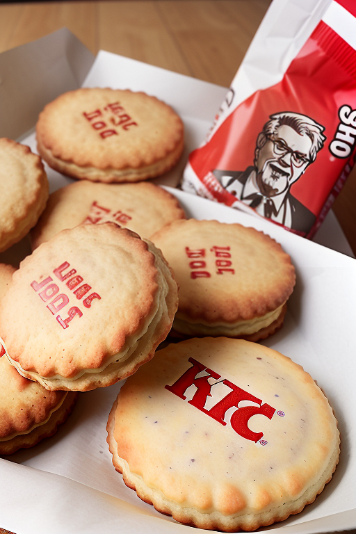 Delicious KFC-Themed Cookies with Iconic Logo and Crunchy Packaging