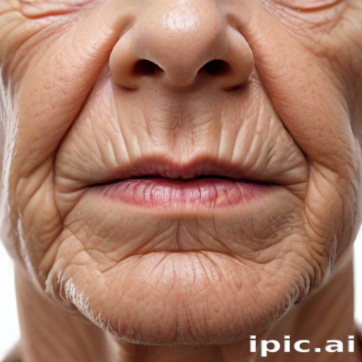 Close-Up Portrait of an Elderly Woman's Face Showcasing Deep Wrinkles ...