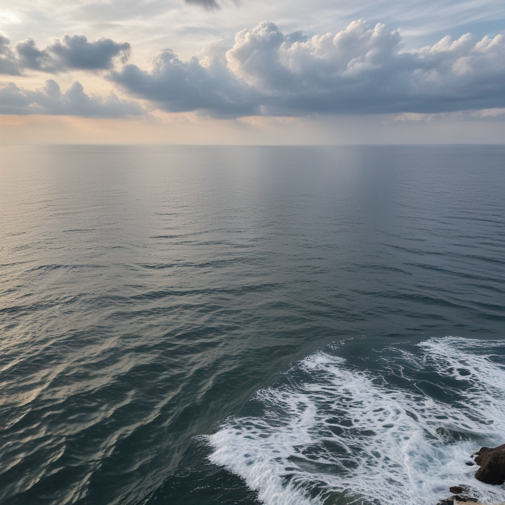 middle of the calm sea