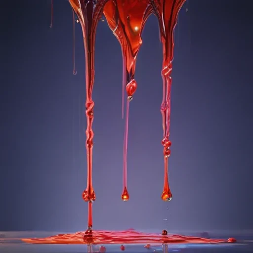 Vibrant Red Liquid Dripping Elegantly Against a Dark Background