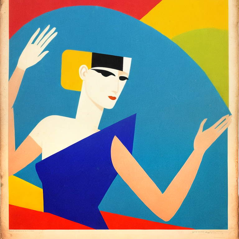 Vintage Poster woman Suprematism
