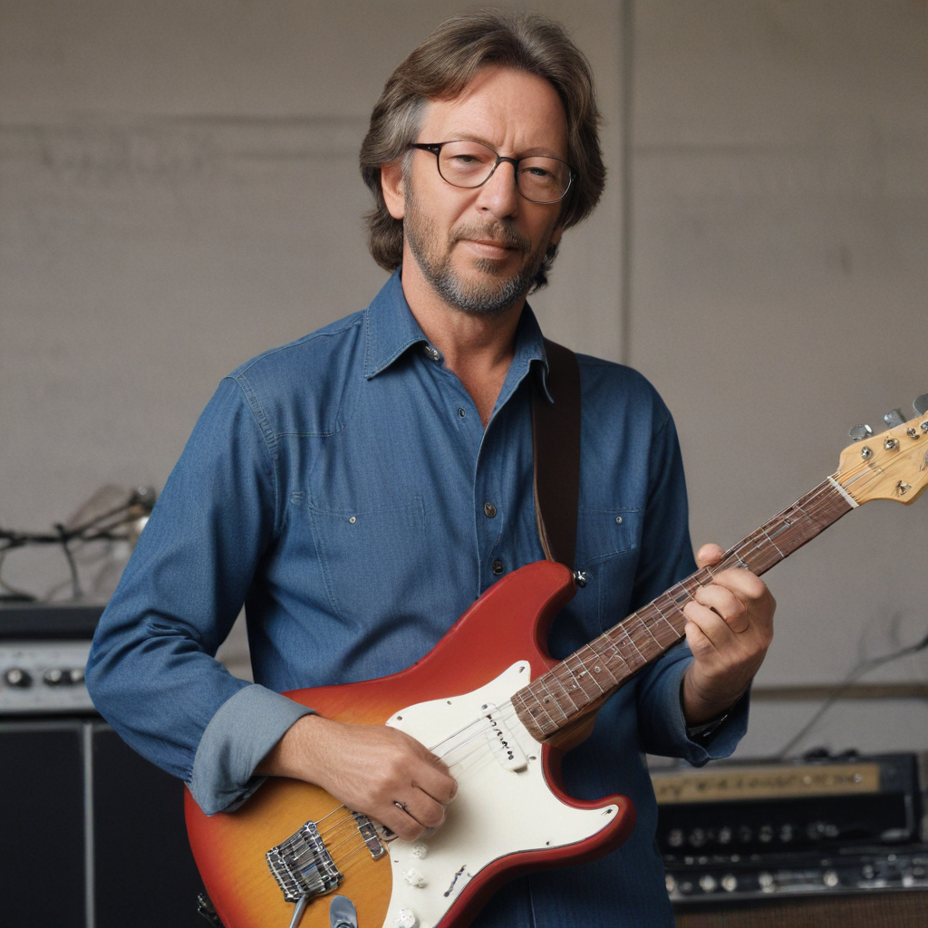 eric clapton playing guitar to employees company