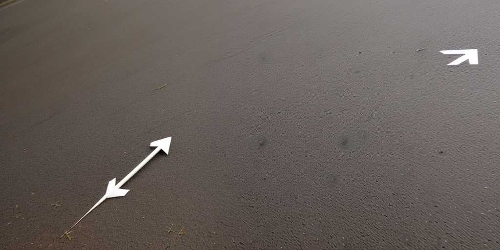 Directional Arrows Painted on a Paved Surface Guiding Traffic Flow Ahead