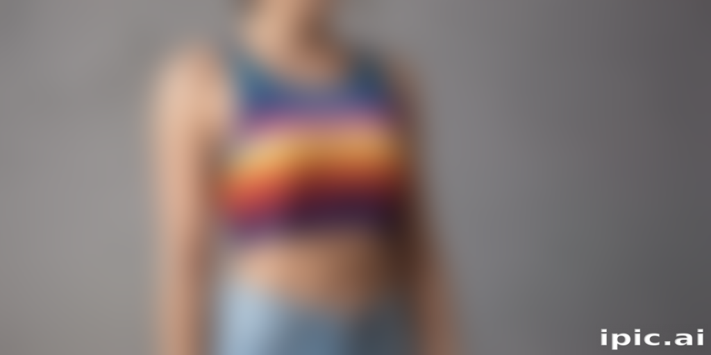 Vibrant Fashion: A Colorful Crop Top Paired with Casual Denim