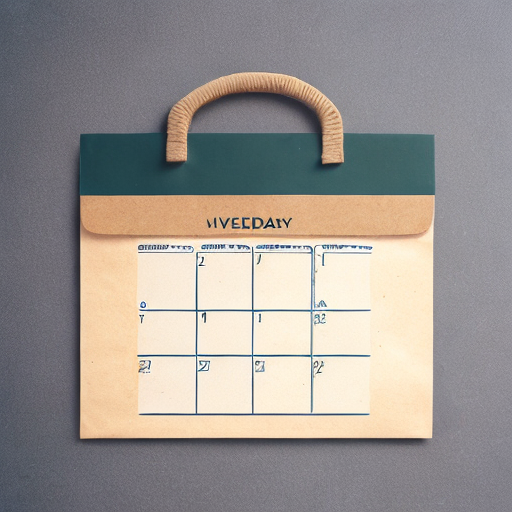 brown paper lunch bag on top of a calendar