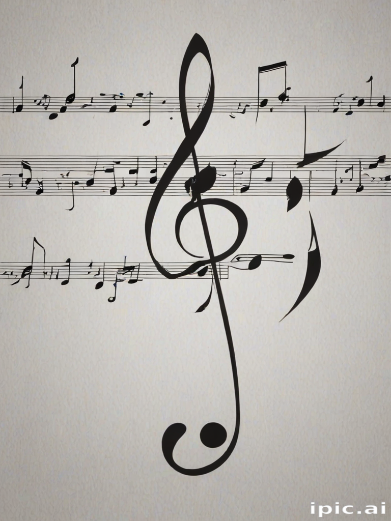 Elegant Musical Notes and Treble Clef on a Soft Background