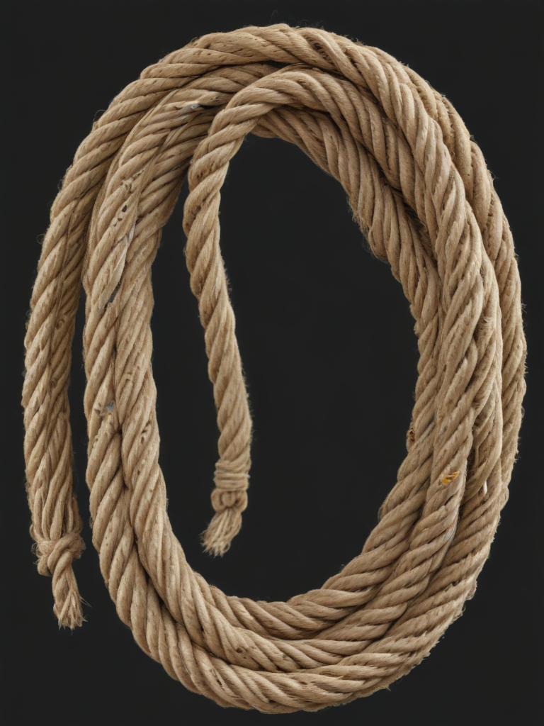 Twisted Natural Fiber Rope Carefully Coiled for Various Practical Uses