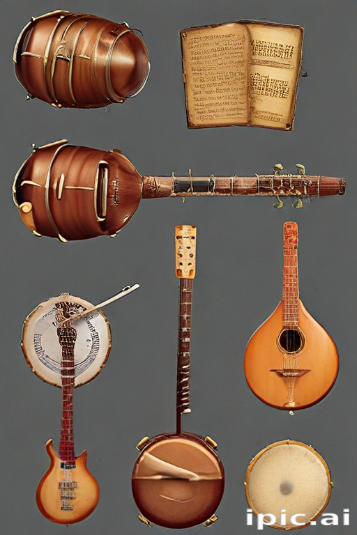 A Collection of Traditional Musical Instruments Displayed Artistically ...
