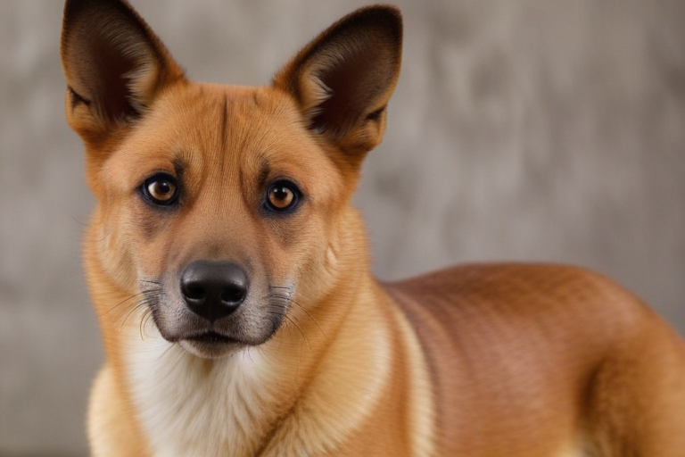 A Close-Up Portrait of a Beautiful, Playful Dog with Expressive Eyes.