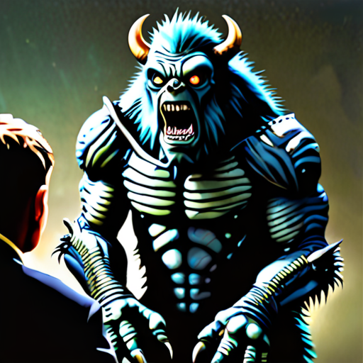 a monster pleading a human
