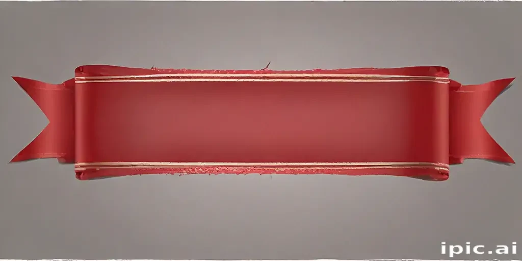 Elegant Red Ribbon Banner with Gold Accents for Special Announcements ...