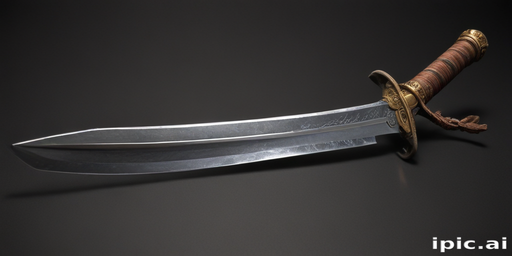 A Beautifully Crafted Sword with Intricate Details and a Decorative Handle