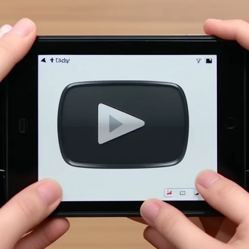 Person Holding a Tablet with YouTube Video Playback Screen Displayed