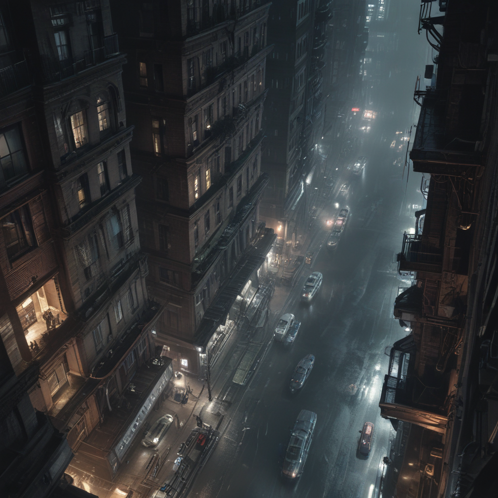 blade runner street piranesi style bird´s eye view
