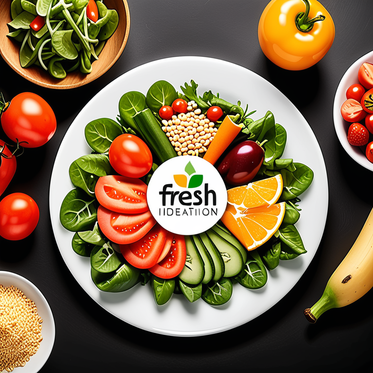 Vibrant Assortment of Fresh Vegetables and Fruits on a Plate