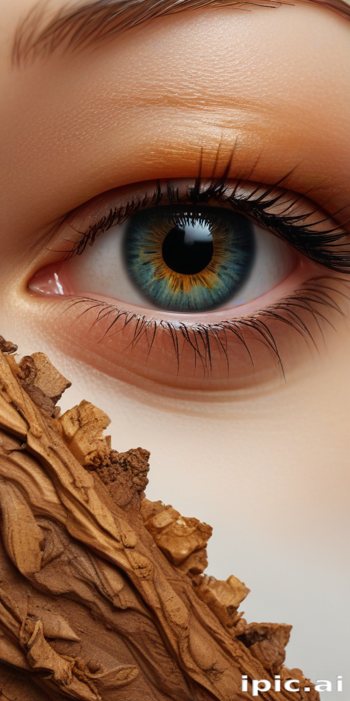 Captivating Close-Up of a Unique Eye with Natural Texture Elements
