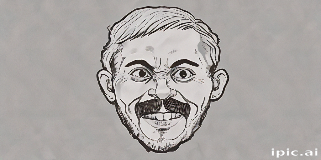 An Exaggerated Cartoon Face with a Mischievous Grin and Wild Eyes