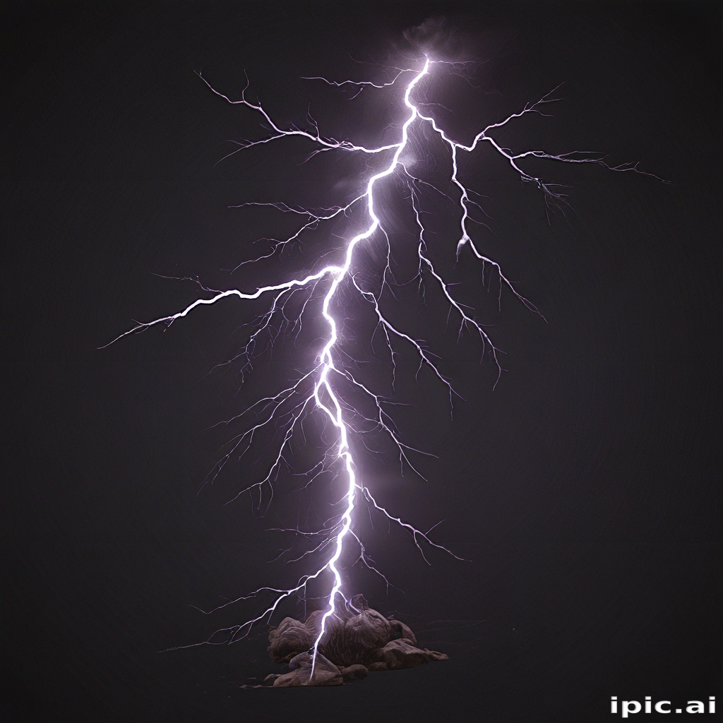 Striking Display of Nature's Power: A Majestic Bolt of Lightning