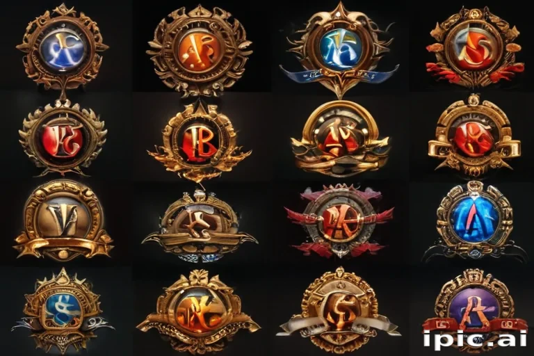 Intricate Collection of Colorful Emblems Representing Various Fantasy ...
