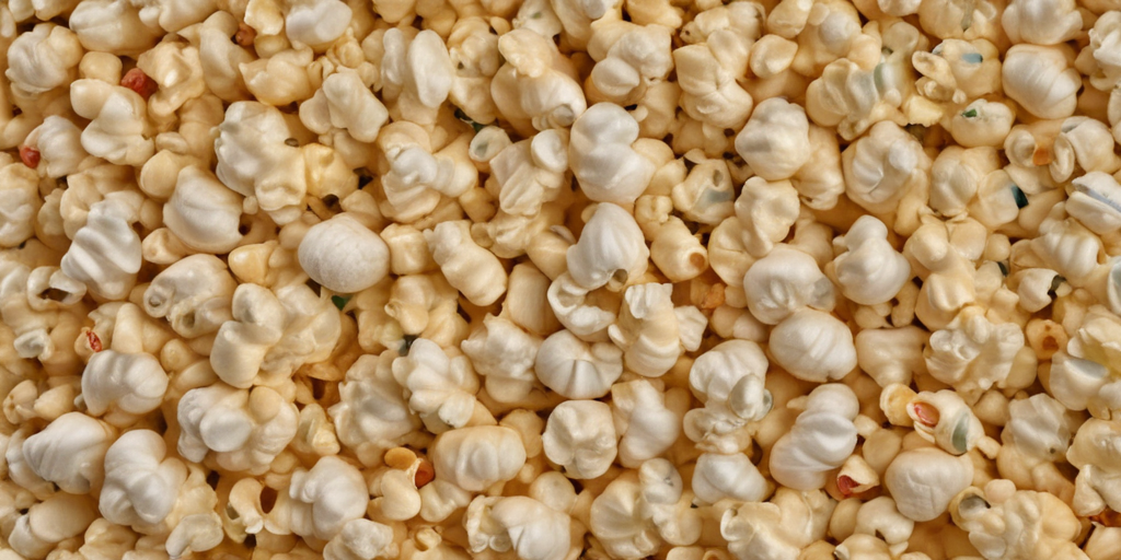 A Close-Up View of Freshly Popped Popcorn Kernels on Display.