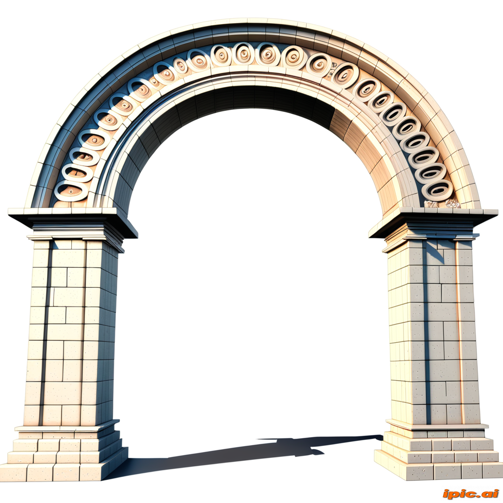 Elegant Architectural Archway Featuring Intricate Designs and Textured Stonework