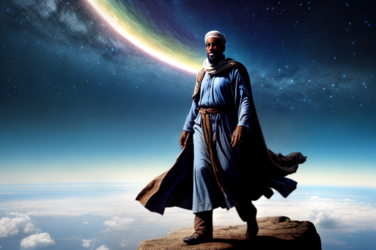 The Prophet of God, Idris, walks on the clouds