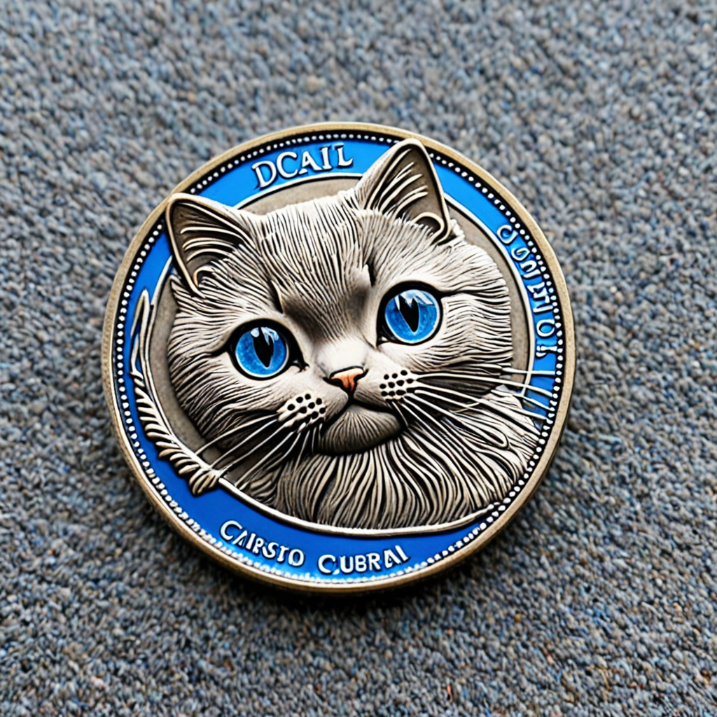 blue cute cat coin