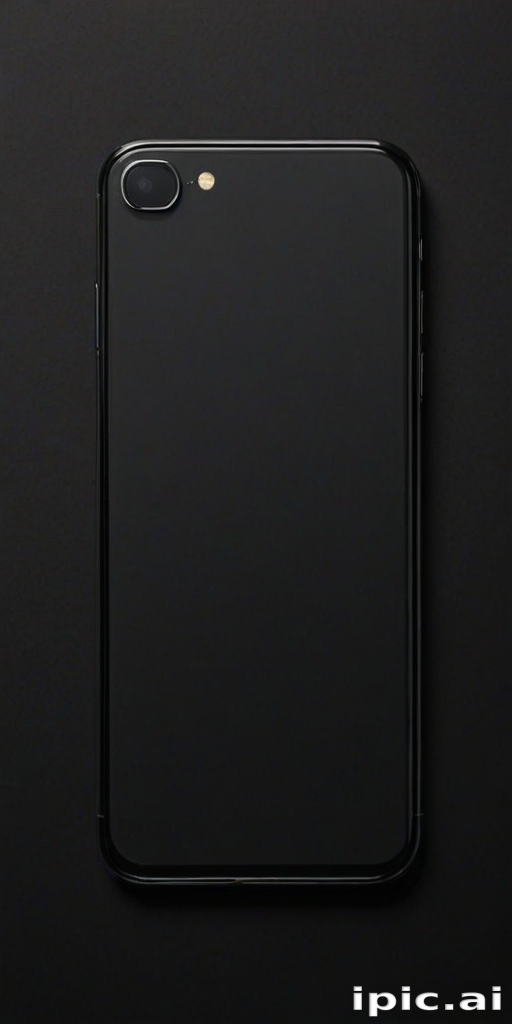 Minimalist Black Smartphone on a Dark Background with Elegant Design
