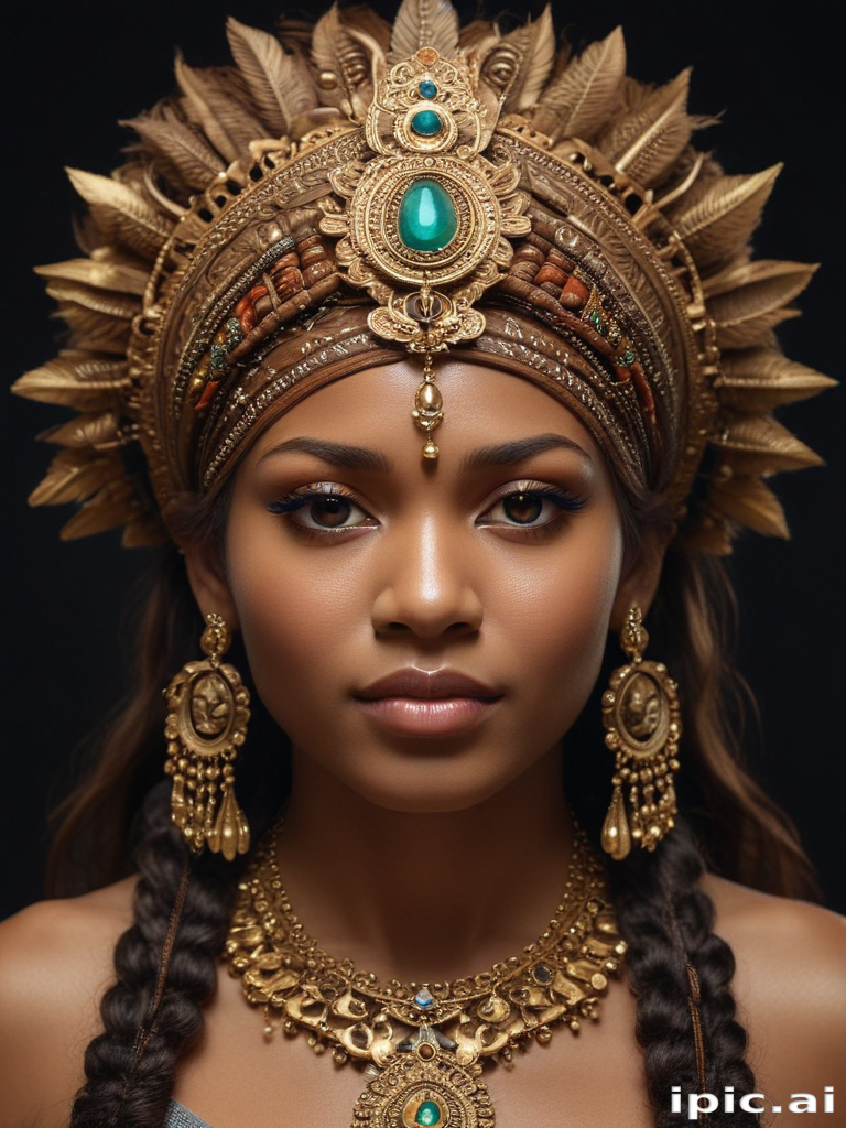 Majestic Portrait of a Woman Adorned in Exquisite Traditional Jewelry ...