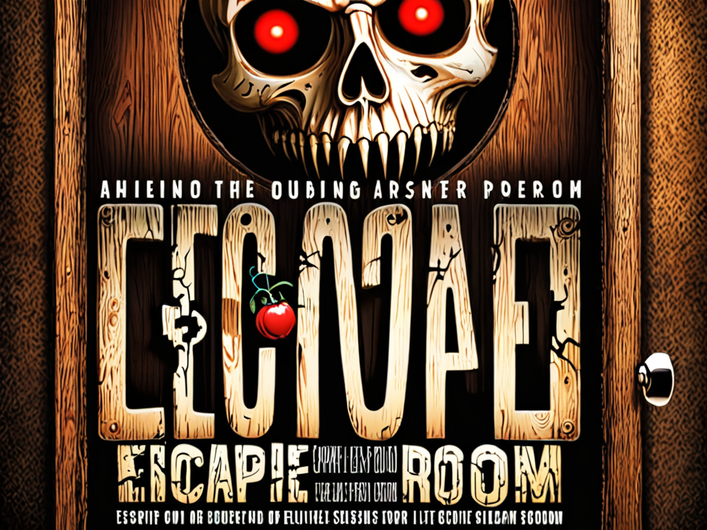 escape room poster design, scare, excited, interesting