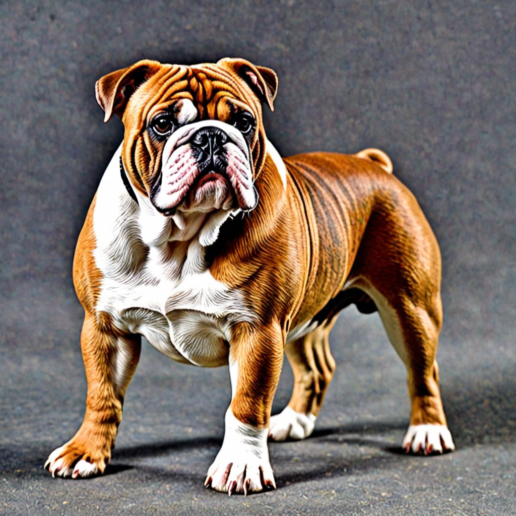 Generate a detailed illustration of a dog with an endomorphic body ...