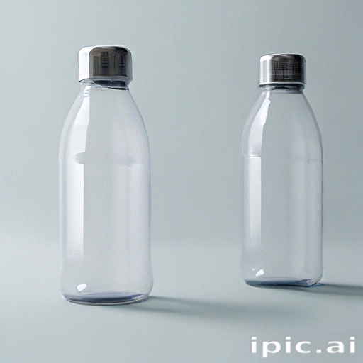 Two Clear Plastic Water Bottles with Sleek Metal Caps on Display