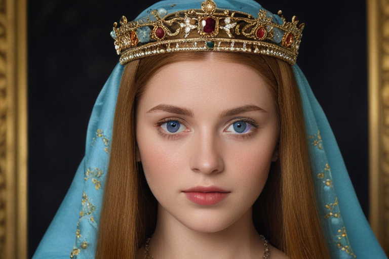 realistic photo of queen Katherine of Aragon in real life strawberry ...