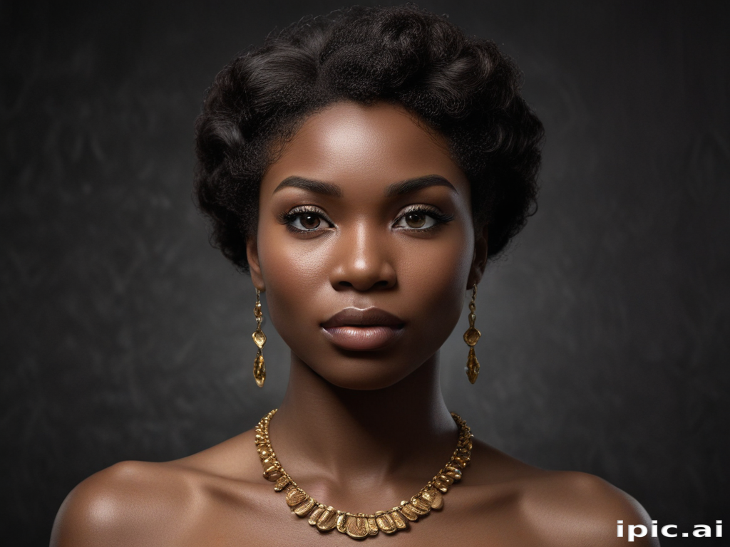 Stunning Portrait of a Woman Adorned with Elegant Jewelry and Grace