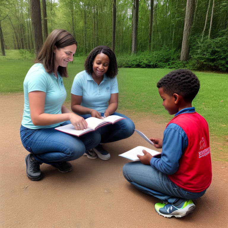 woman teaching youth to read