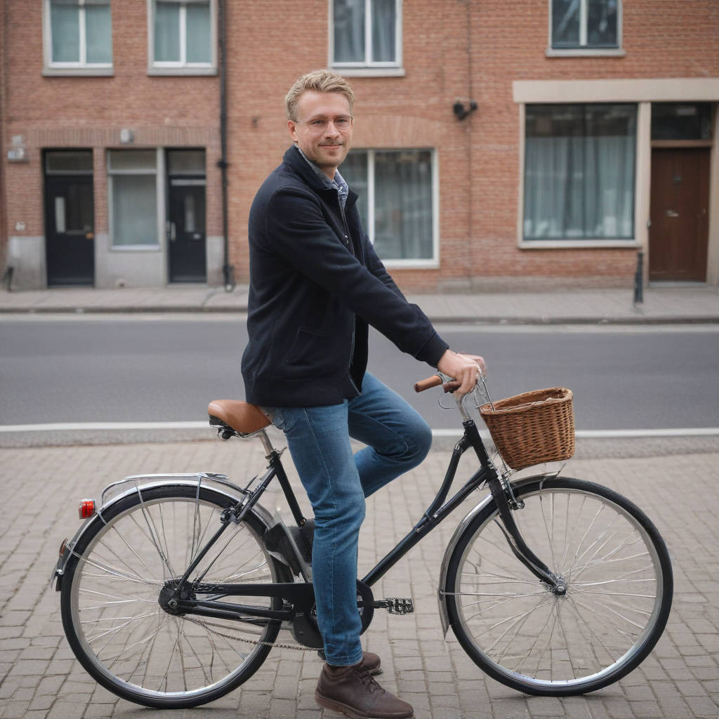 een man op een fiets