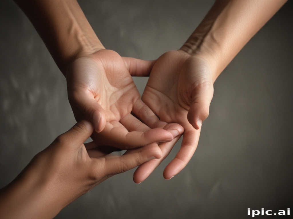 Two Hands Coming Together to Symbolize Unity and Shared Support
