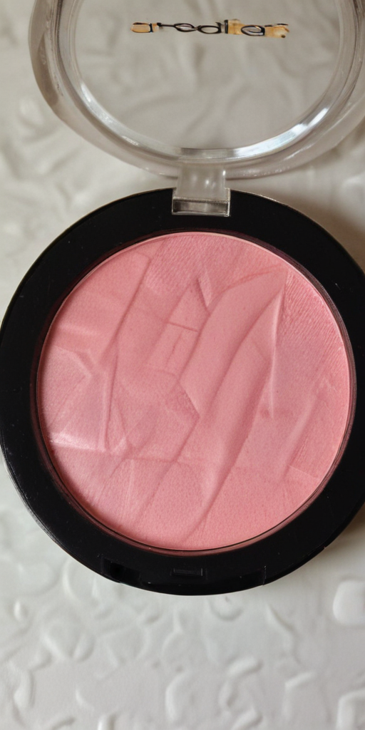 Soft Pink Blush Compact with Textured Surface for Flawless Makeup ...