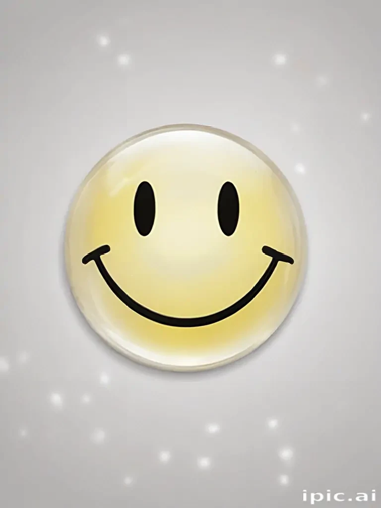 A Bright Yellow Smiley Face Icon Set Against a Soft Gray Background