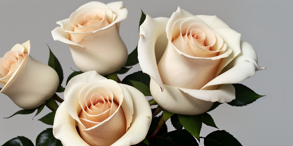 Beautiful Arrangement of Soft Cream Roses with Elegant Swirling Petals ...