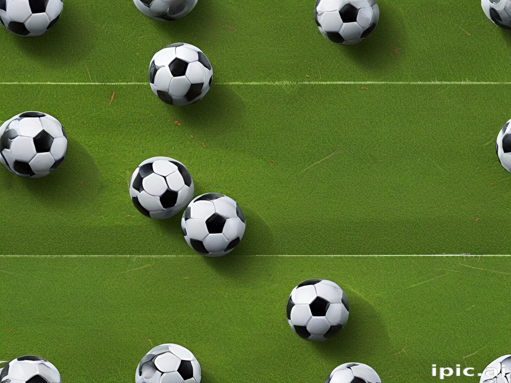 An Aerial View of a Foosball Table with Many Soccer Balls