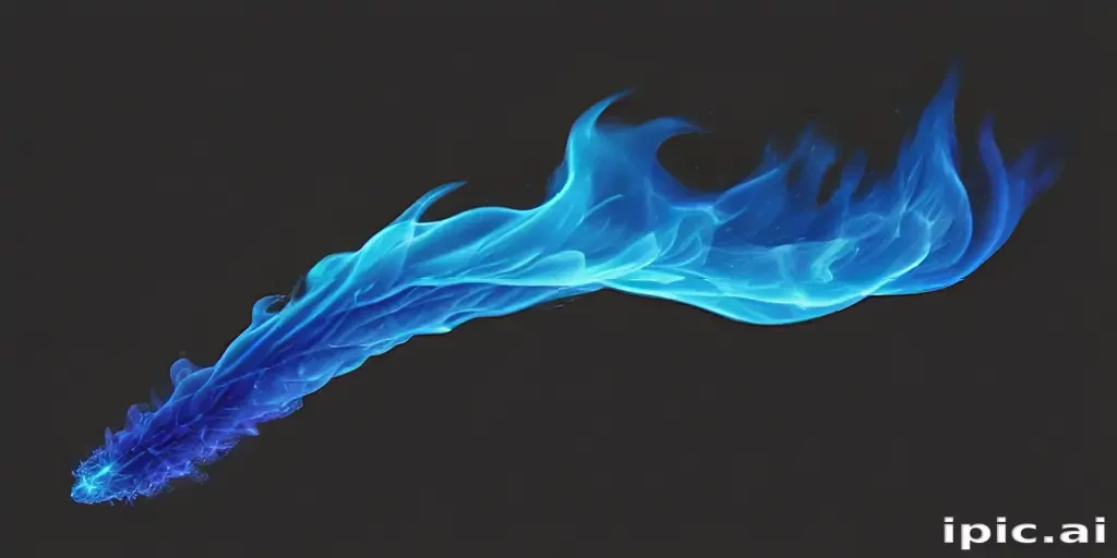 Vibrant Blue Flame Dancing Against a Dark Background in Motion