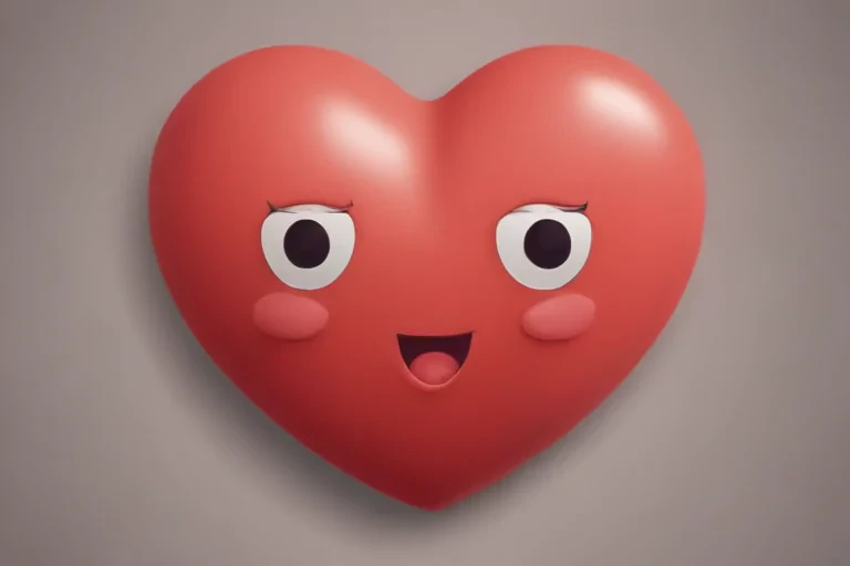 A Cute and Cheerful Cartoon Heart Character with Big Eyes and Smile.