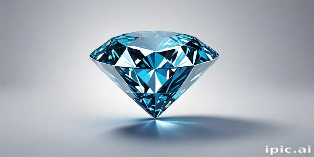 Stunning Blue Diamond Sparkling Elegantly Against a Soft Gray Background