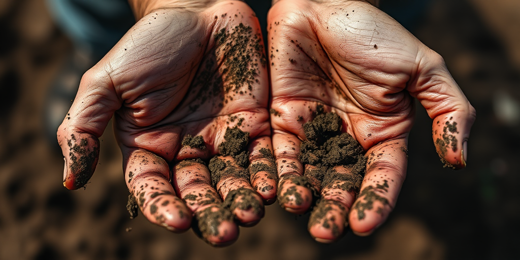 Hands Holding Dark, Rich Soil Symbolizing Nurturing Nature and Growth