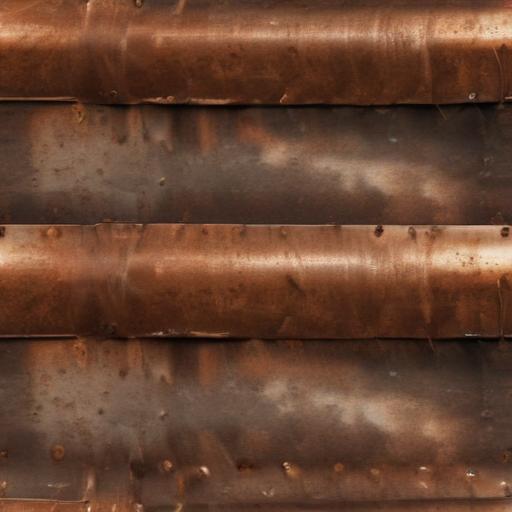 Sheets of bent and rusted metal cover as armored shell.