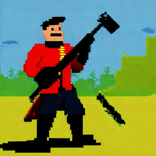 pixel art medieval soldier