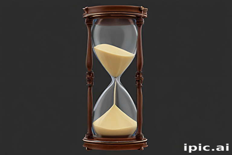 Elegant Hourglass Displaying the Passage of Time with Soft Sand Flowing