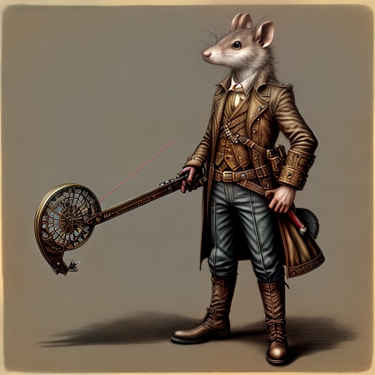 steampunk rat with a crossbow