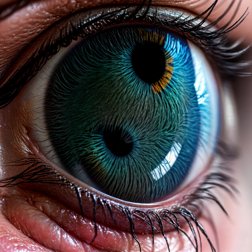 a super realistic closeup of a detailed human eye
